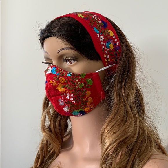 New Handmade | Accessories | Combo Face Mask And Headband With Buttons ...